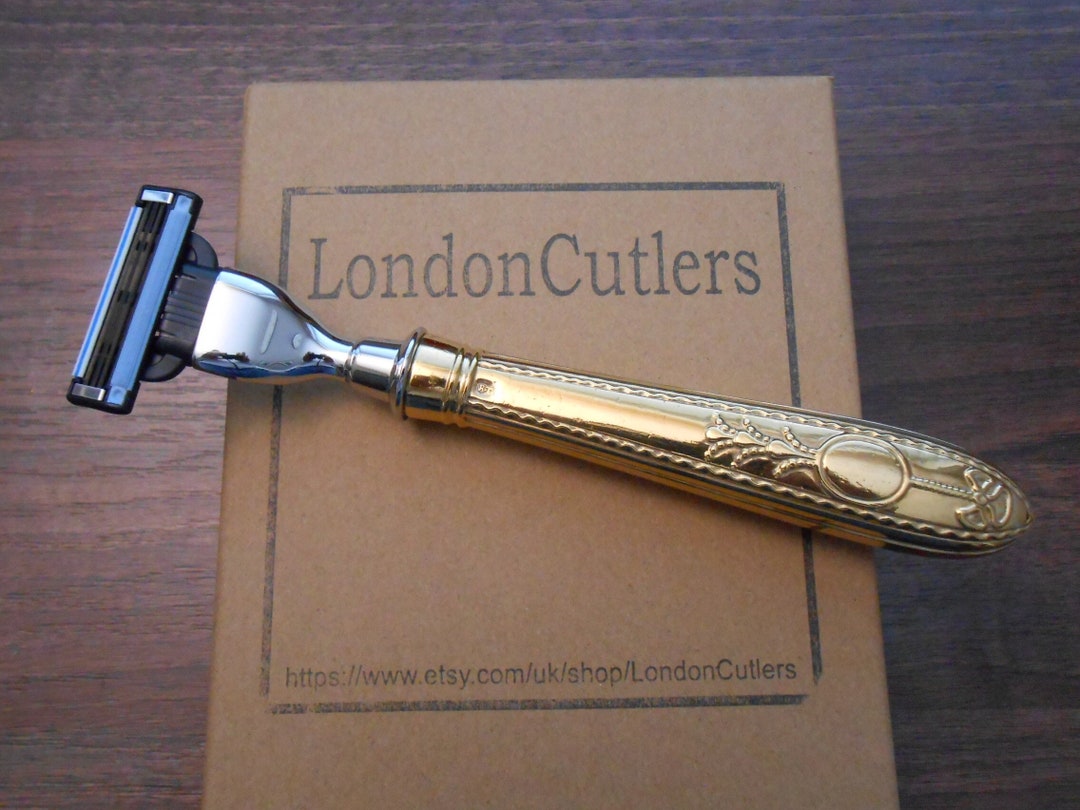 Mach 3 Razor With Large Sterling Silver Gilt Handle Upcycled Antique ...