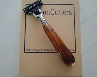 Mach 3 Razor With Chunky Horn Handle Upcycled From Steak Cutlery Set ...