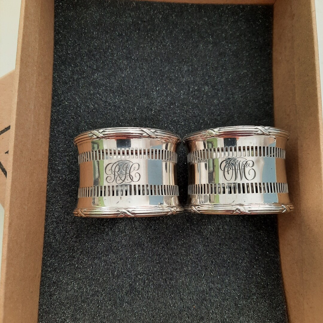 Pair Sterling Silver Serviette Rings Hallmarked Birm 1912, Great Gift ...