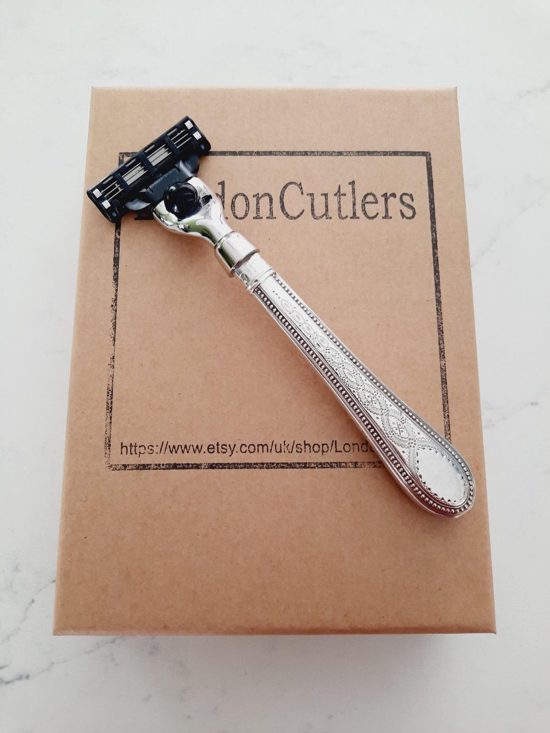 Mach 3 Razor, Antique Chased Sterling Silver Handle, Circa Sheffield ...