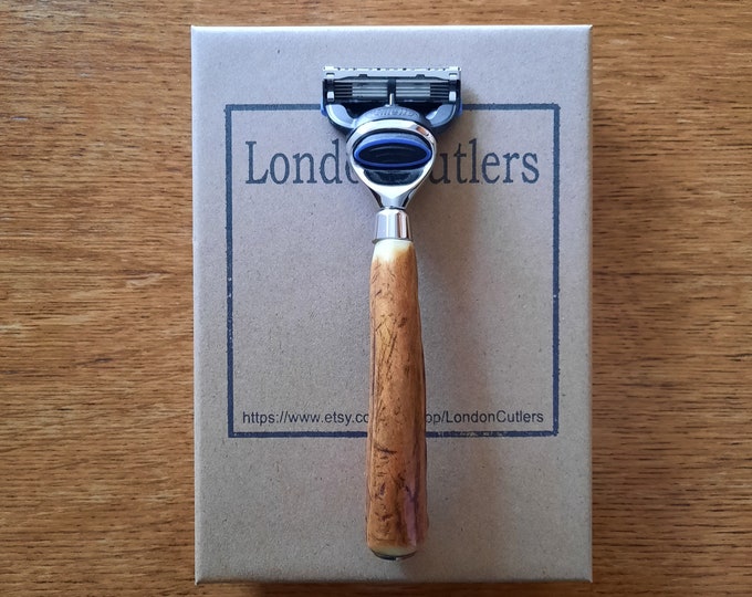 Fusion Razor With Vintage Horn Handle Upcycled From Antique Cutlery ...