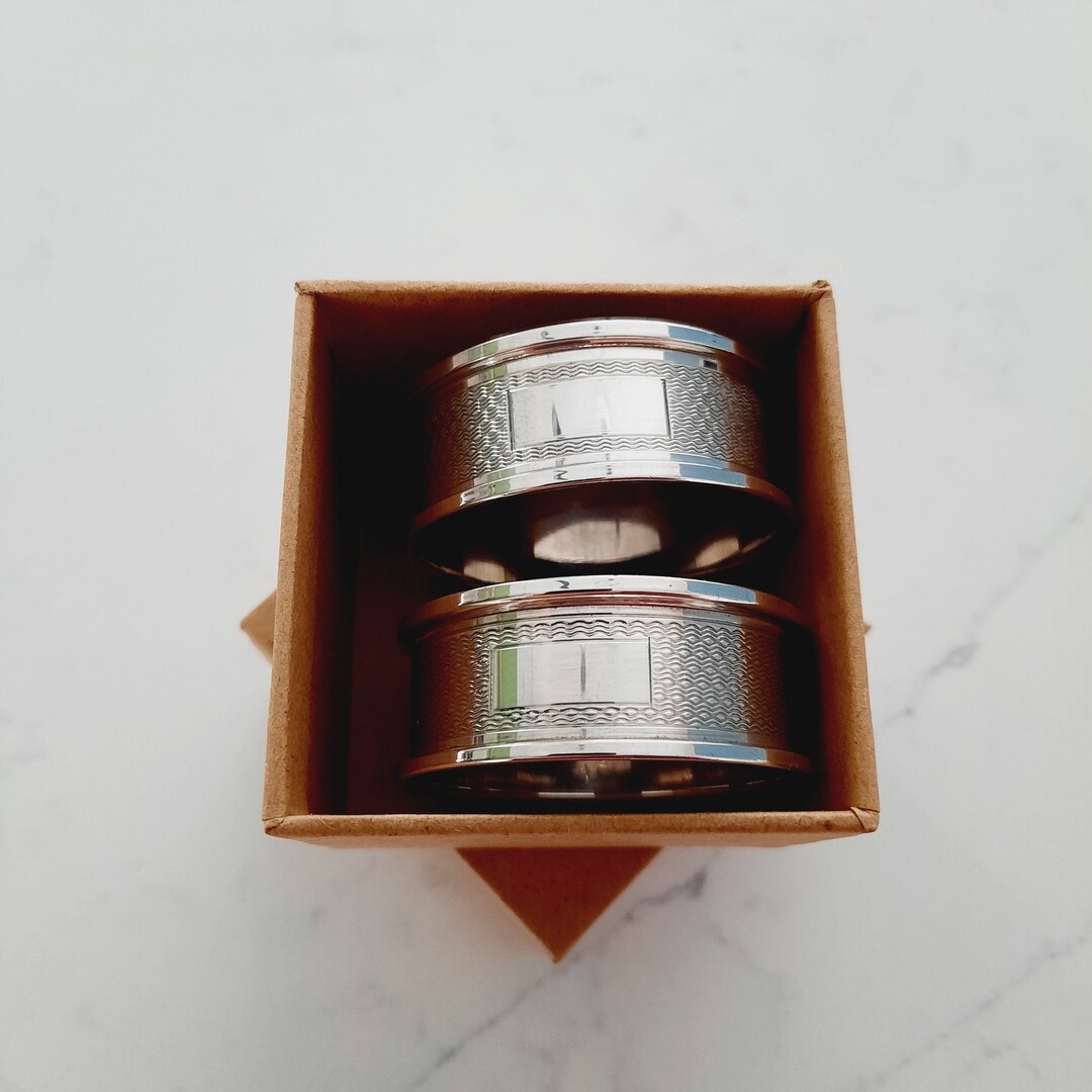 Pair Sterling Silver Serviette Rings Hallmarked Birm 1957, Great Gift ...