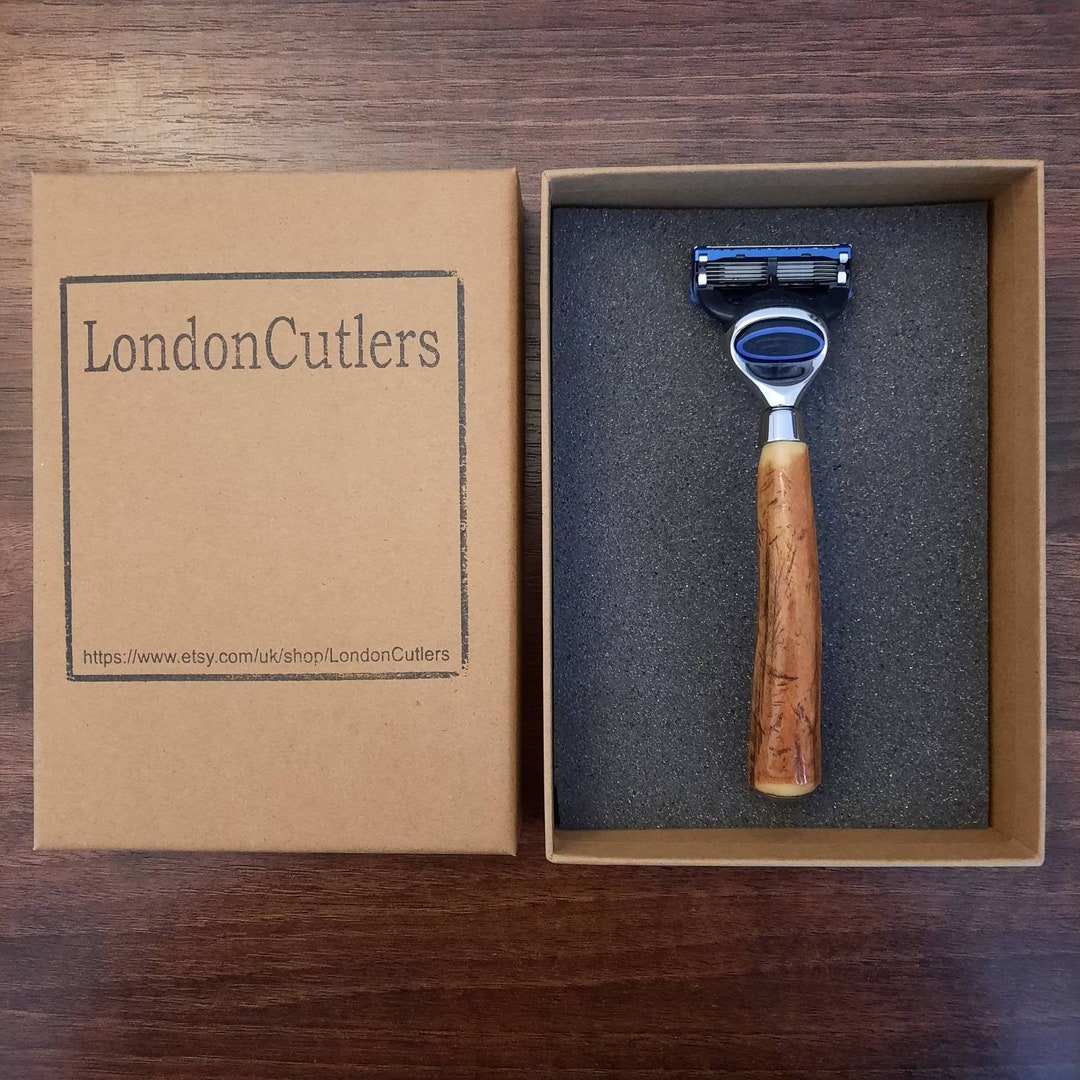 Fusion Razor With Chunky Vintage Horn Handle Upcycled Antique - Etsy