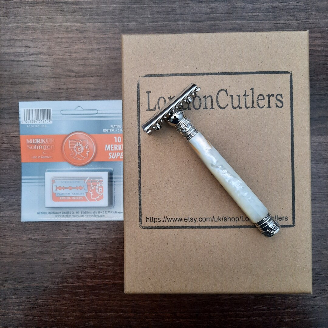 Double Edge Razor With Antique Mother of Pearl Handle 1884 New Merkur ...