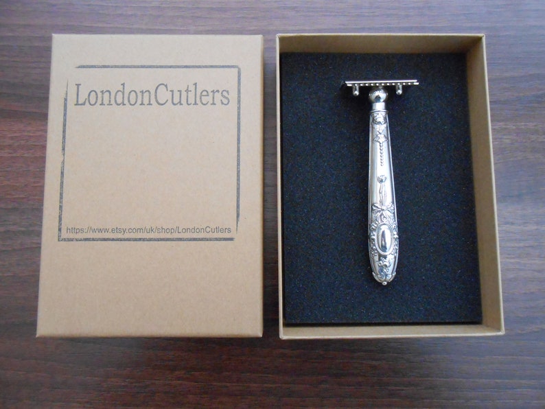Double Edge Razor With Vintage Silver Plated Handle Circa 1880 - Etsy