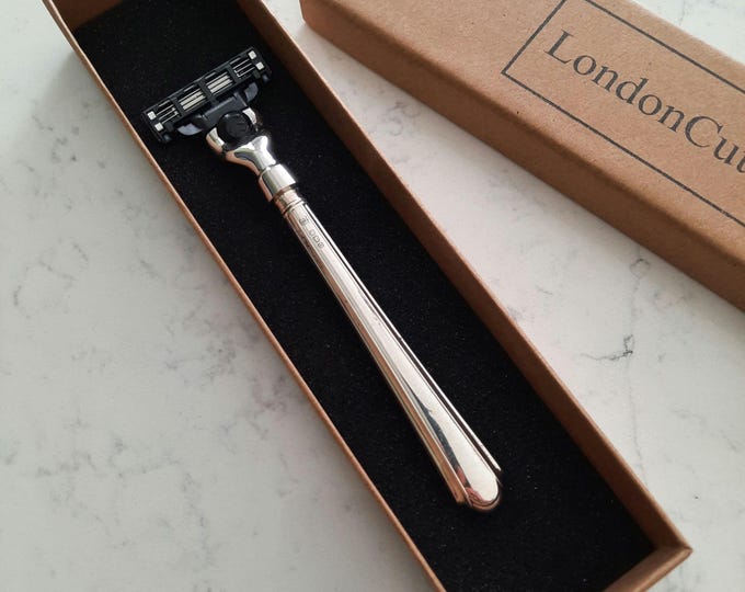 Mach 3 Razor With Sterling Silver Handle Long Razor Grip Upcycled From ...