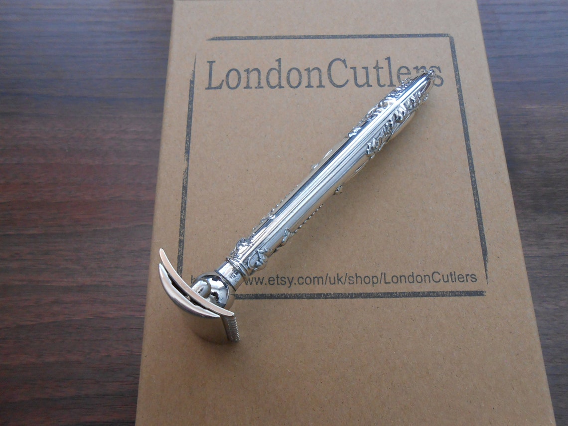 Double Edge Razor With Vintage Silver Plated Handle Circa 1880 - Etsy