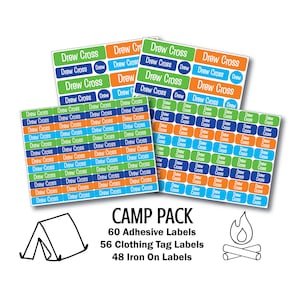 Camp Pack - 164 Name Labels - Summer Camp Labels - Name Stickers ...