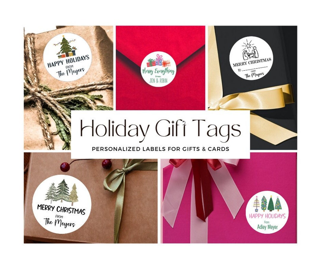 Christmas Gift Labels Holiday Gift Tags Custom to and From Present ...