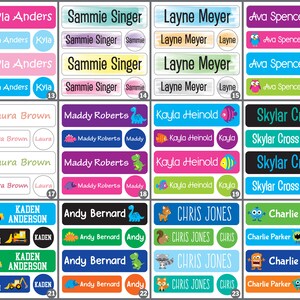 School Label Pack - 188 Name Labels - School Supply Labels - Name ...