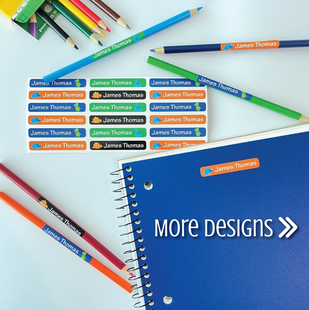 Skinny Name Labels for School Supplies - School Supply Labels ...