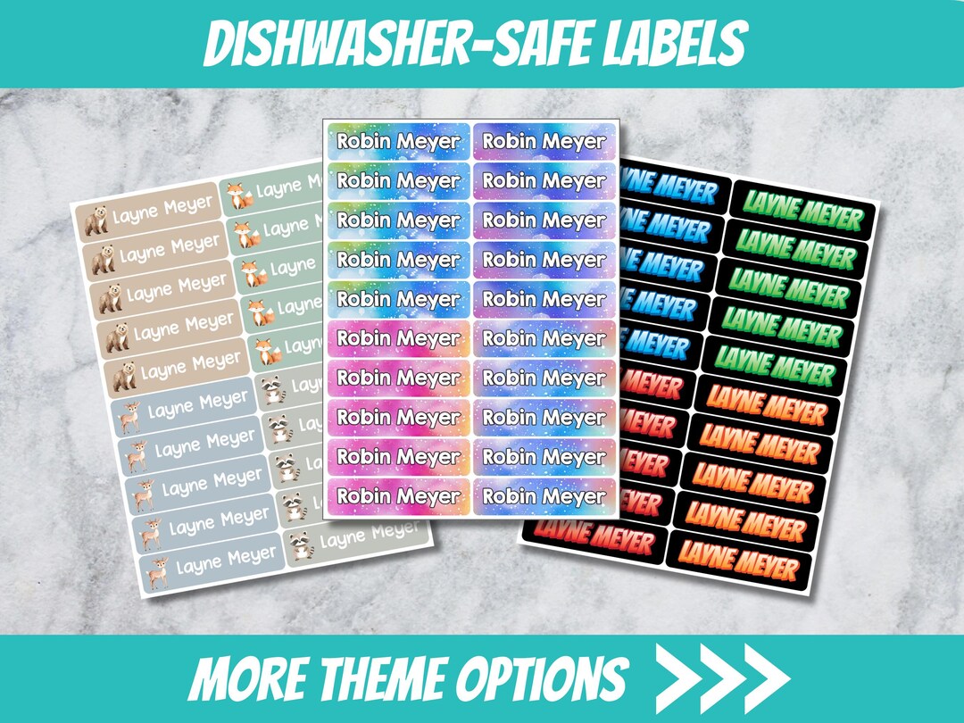 Dishwasher Safe Labels - Personalized Name Labels for Daycare - School ...