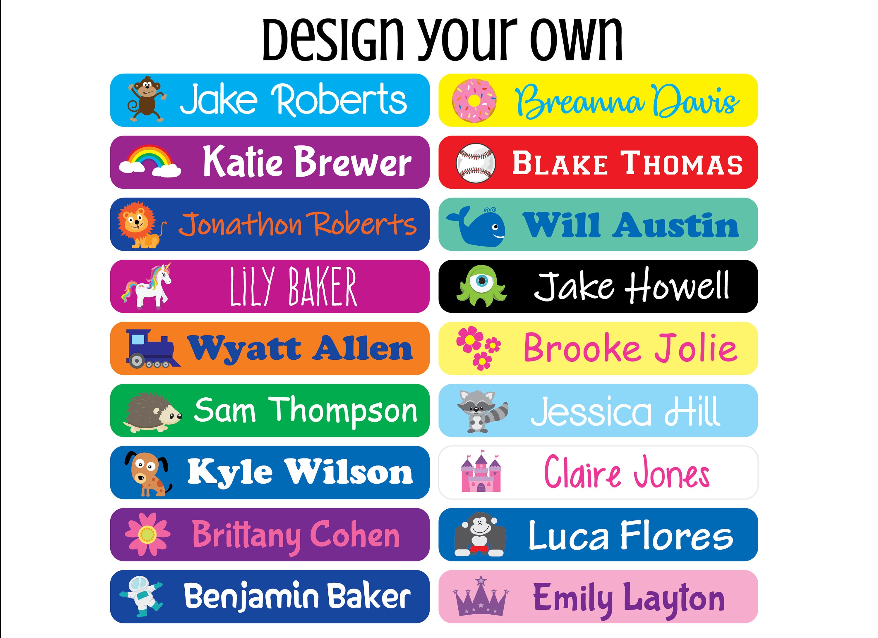 72 Skinny Name Labels For School Supplies School Supply Etsy
