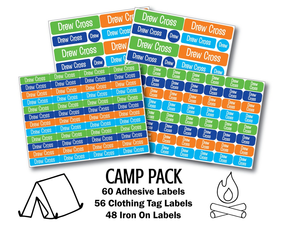 Camp Pack 164 Name Labels Summer Camp Labels Name - Etsy