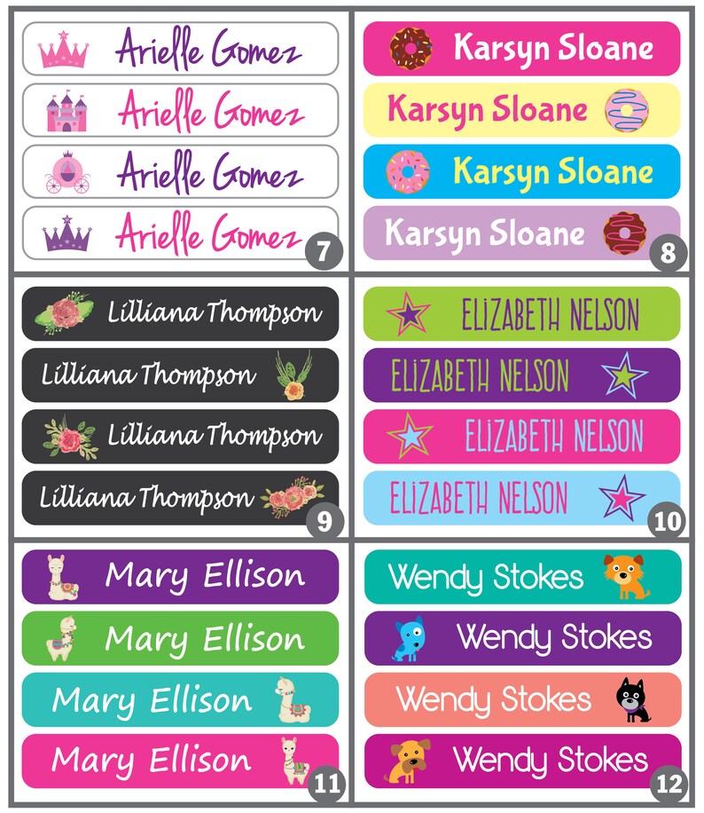 72 Skinny School Labels Great for School Supplies Long - Etsy