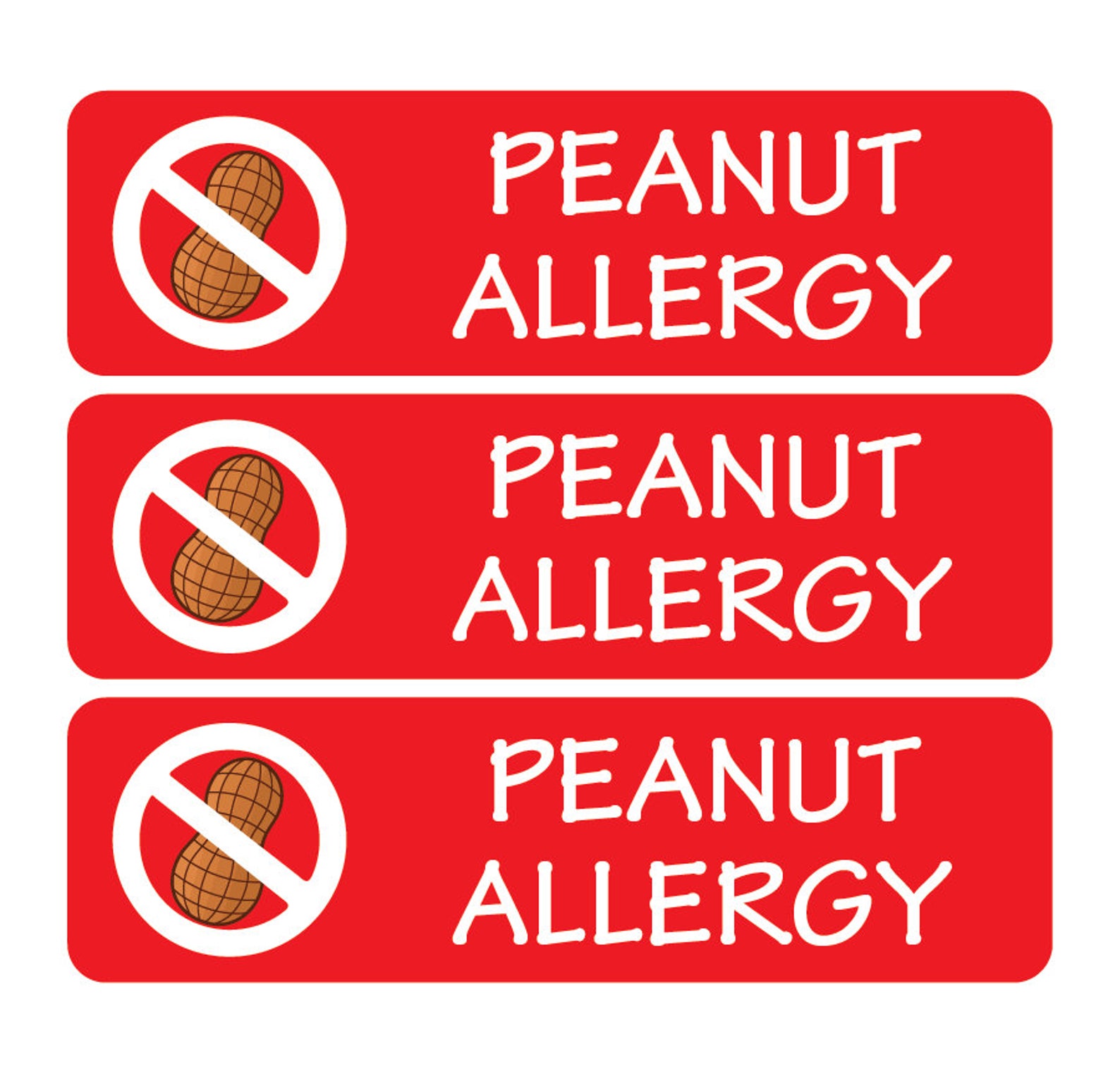 Peanut Allergy Labels Allergy Labels Allergy Stickers | Etsy