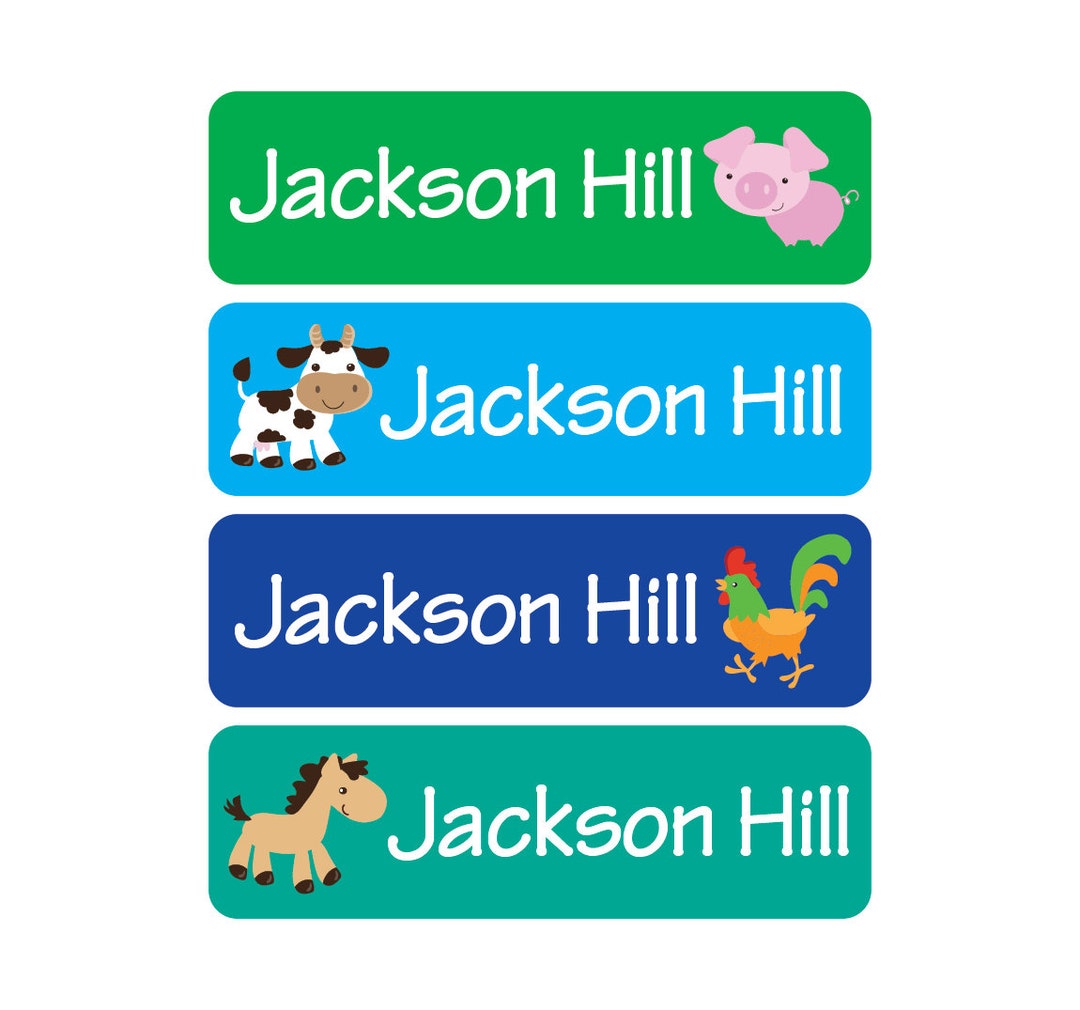 Waterproof Daycare Labels Dishwasher Safe, Farm Animals Great for ...