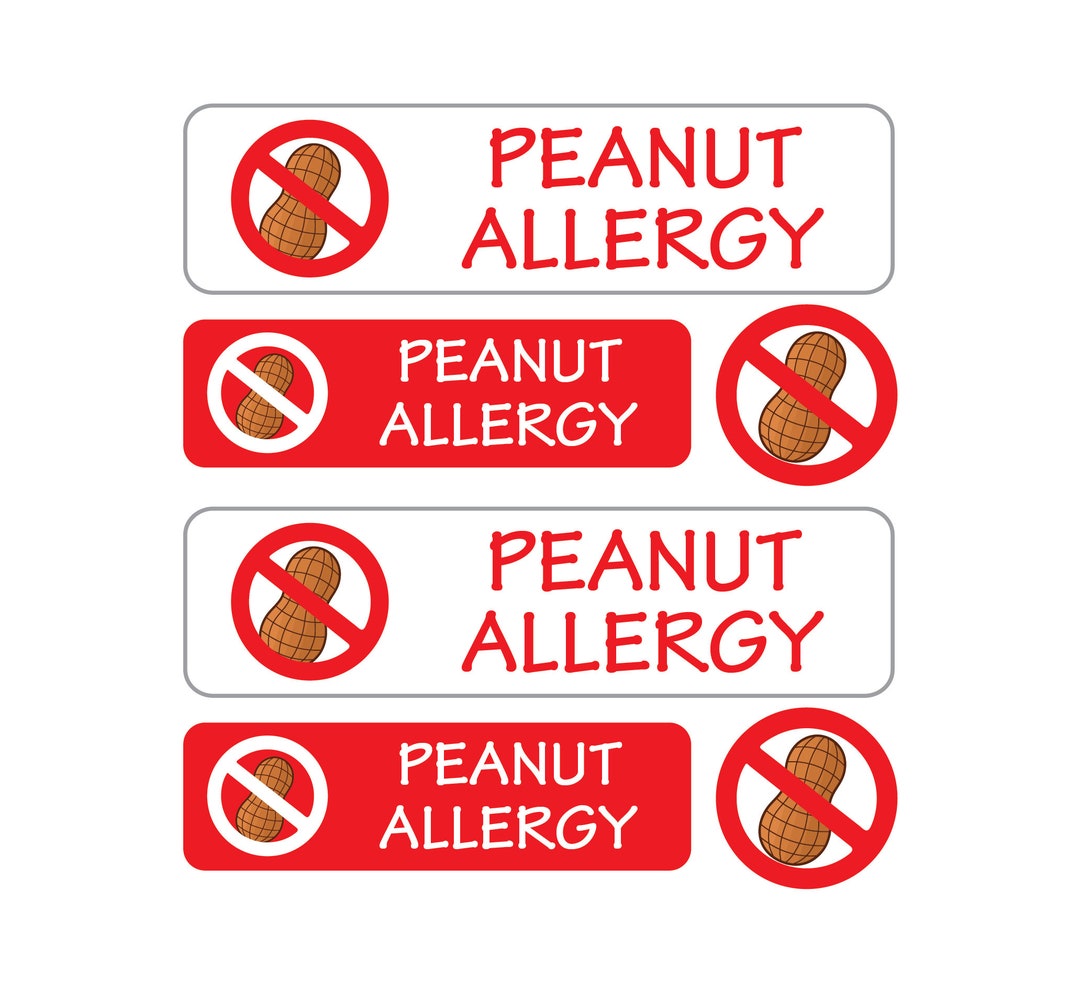 Peanut Allergy Labels, Allergy Labels, Allergy Stickers, Peanut Allergy ...