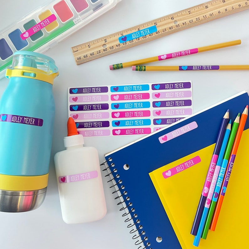 72 Skinny Name Labels For School Supplies School Supply Etsy