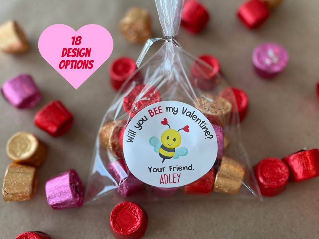 Valentine's Day Labels for Bags and Treats, Kids Valentine Labels ...