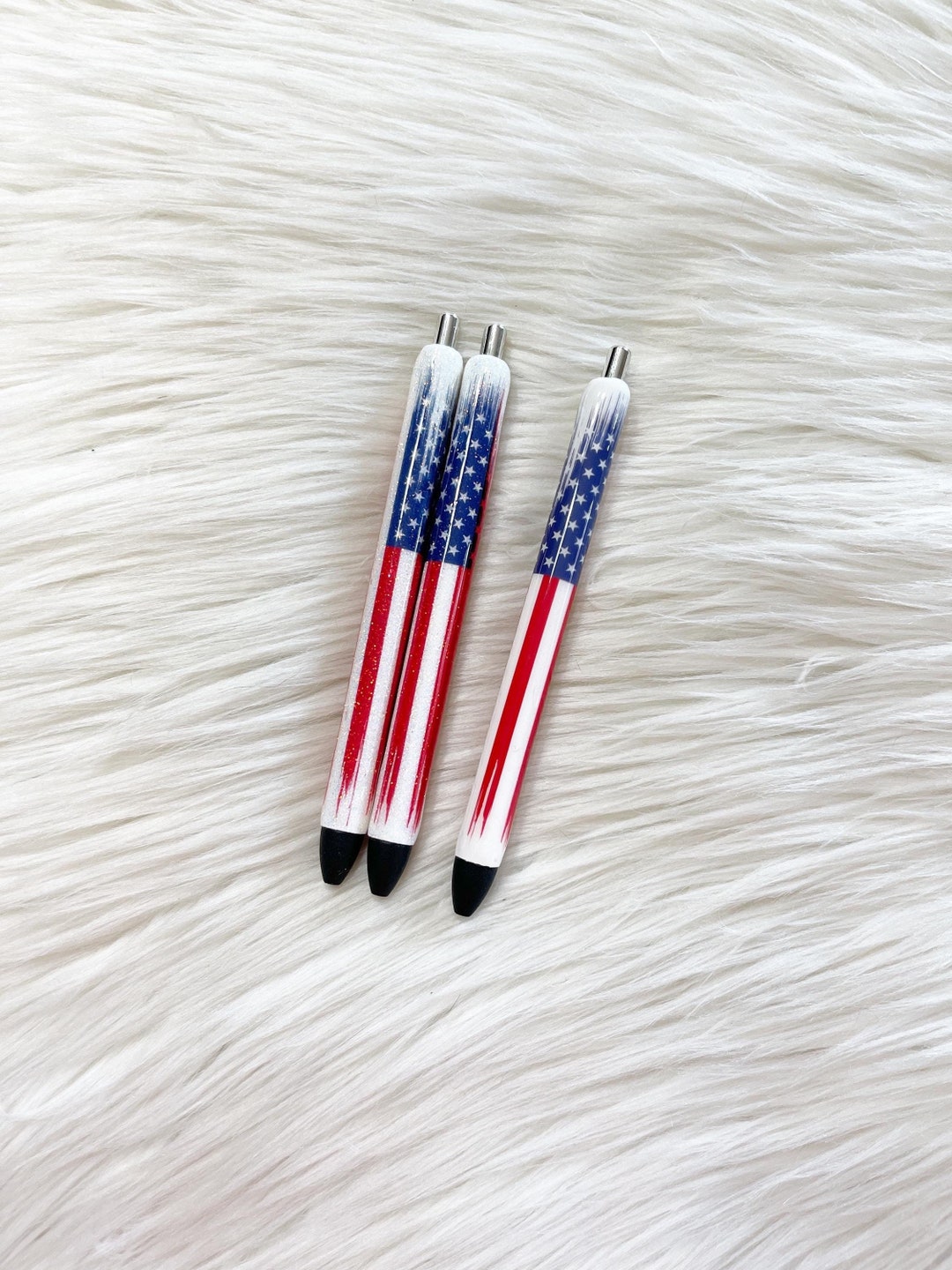 One Flag Glitter Pen/american Flag Glitter Pen/patriotic Glitter Pen ...