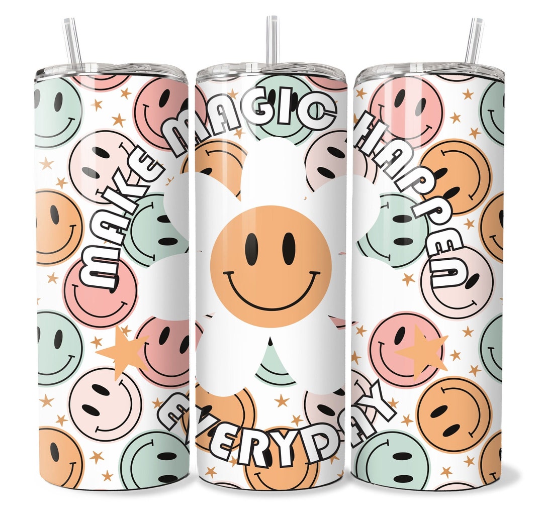 Smiley Face 20 Oz Tumbler/smiley Face Tumbler/smiley Daisy Tumbler ...