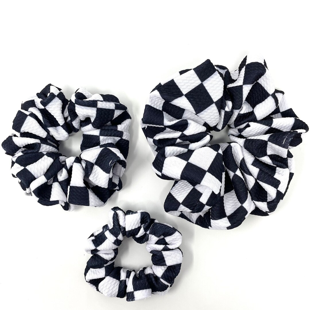 Black and White Checkered Scrunchie. Race Day / INDY 500 / NASCAR ...
