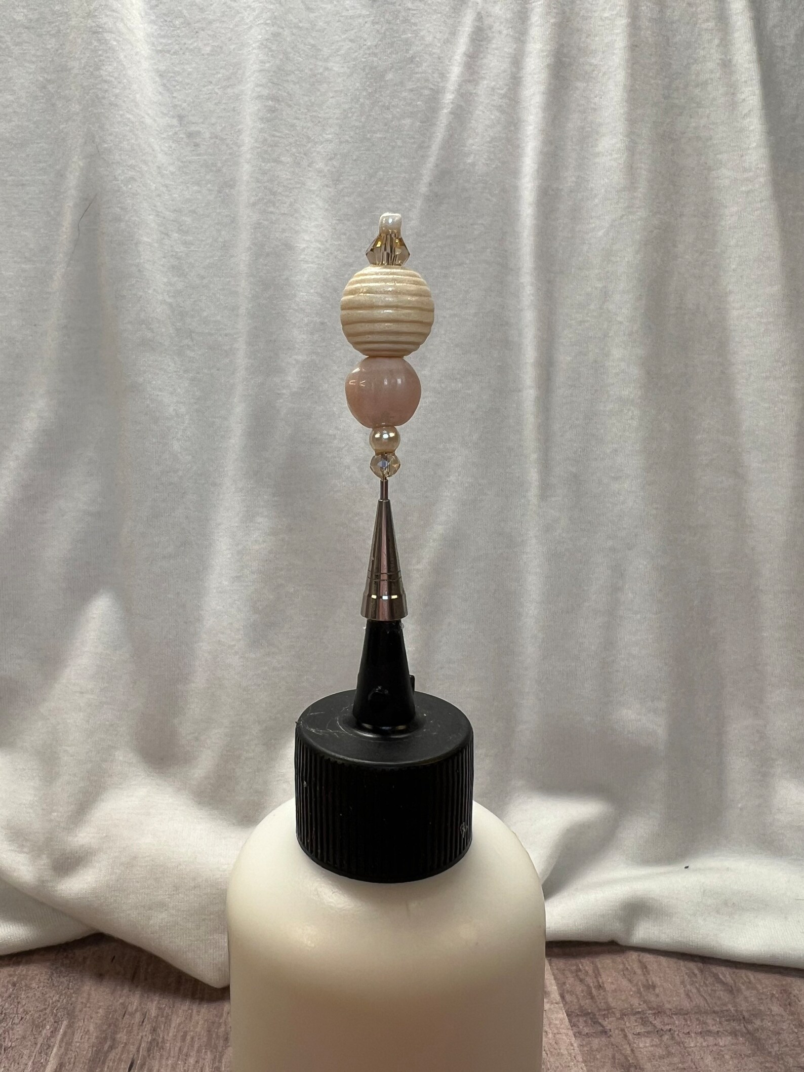 Beaded Glue Pin - Pink Wood - Etsy