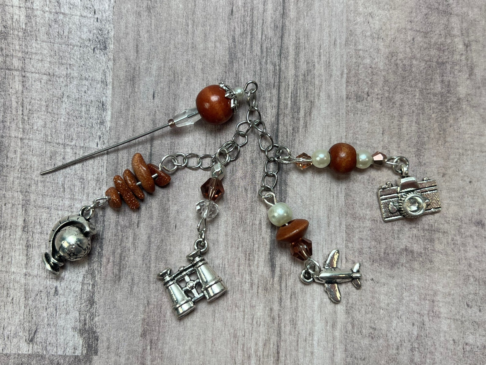 Beaded Glue Pin - Let’s Travel - Etsy