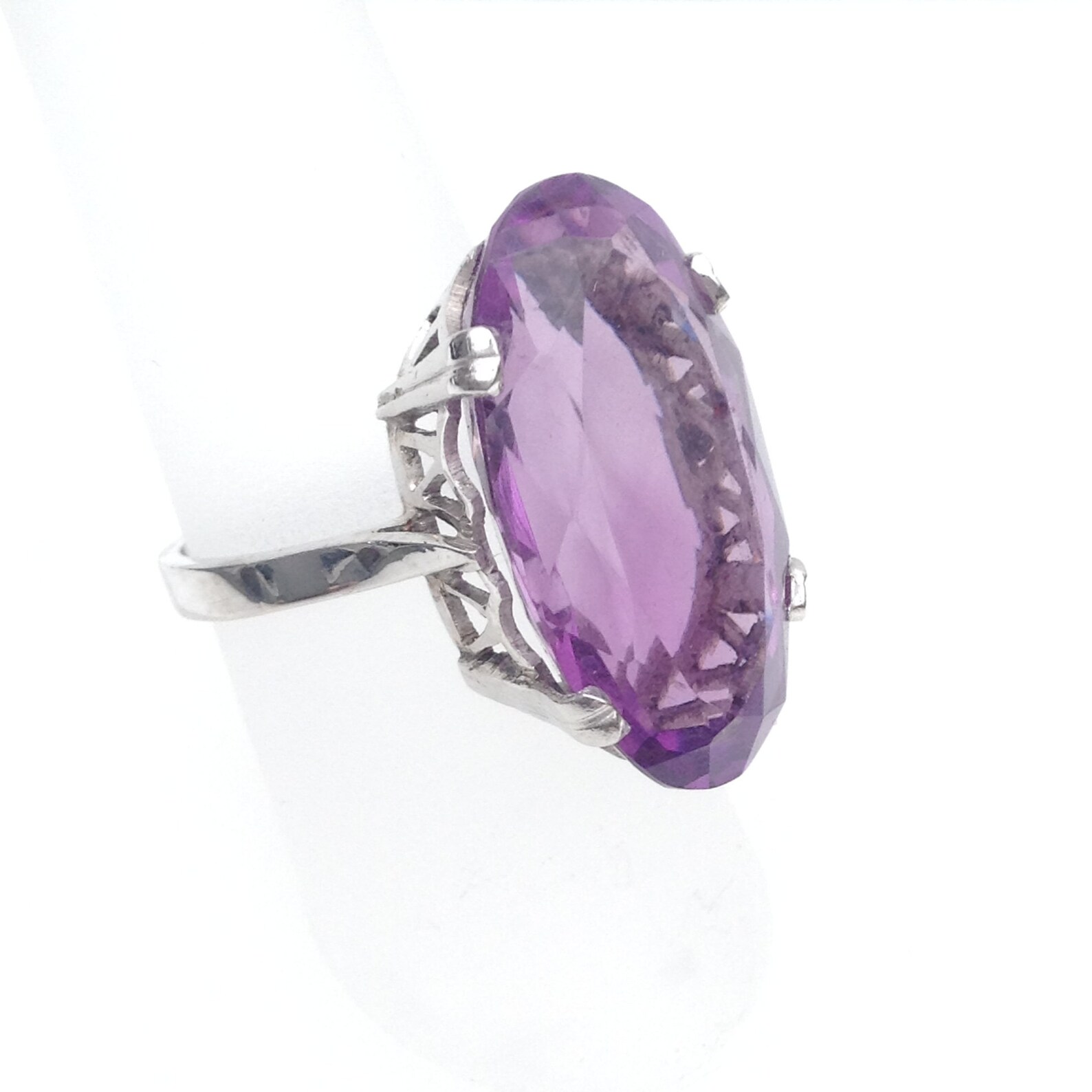 Art Deco Sterling Silver Paste Ring - Etsy