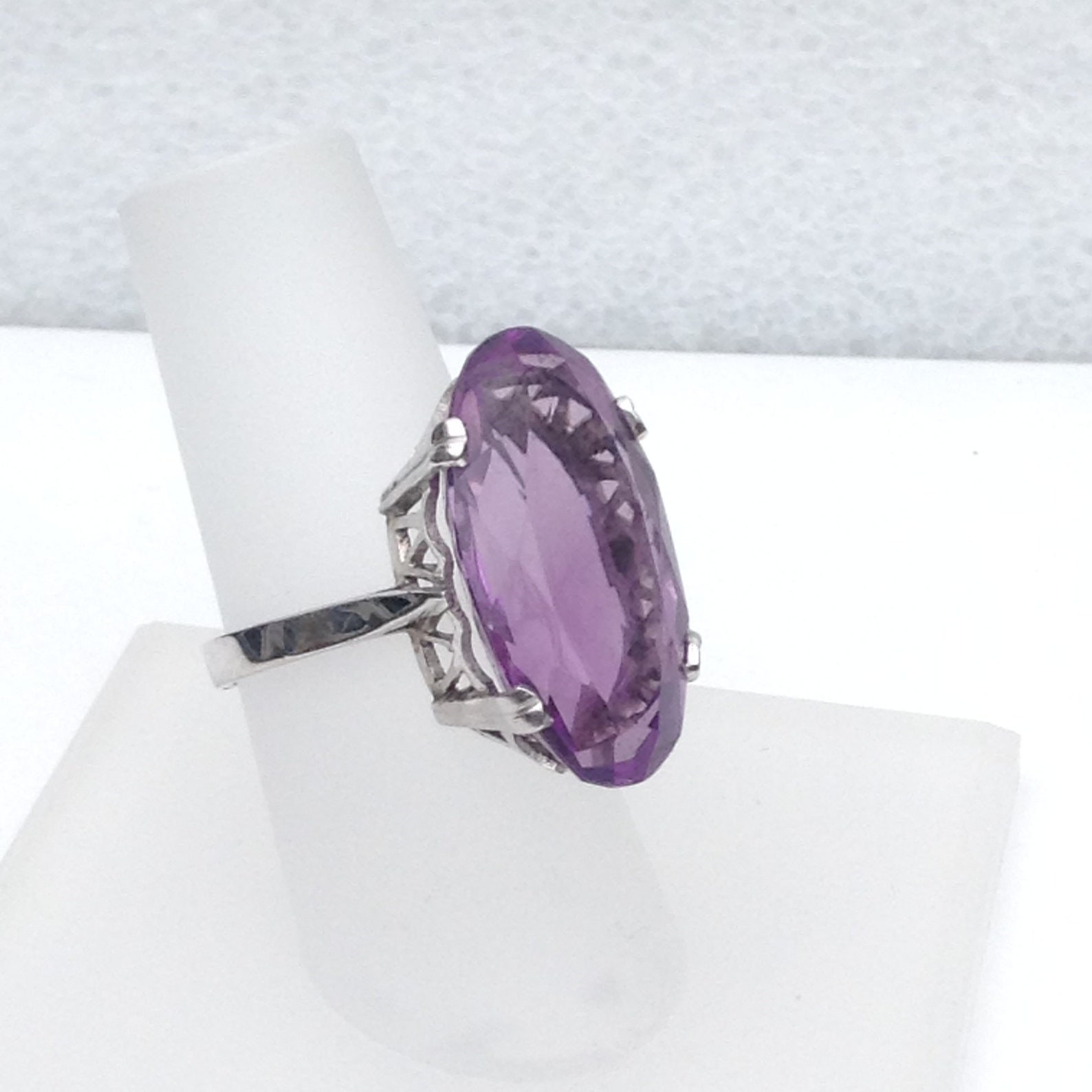 Art Deco Sterling Silver Paste Ring - Etsy