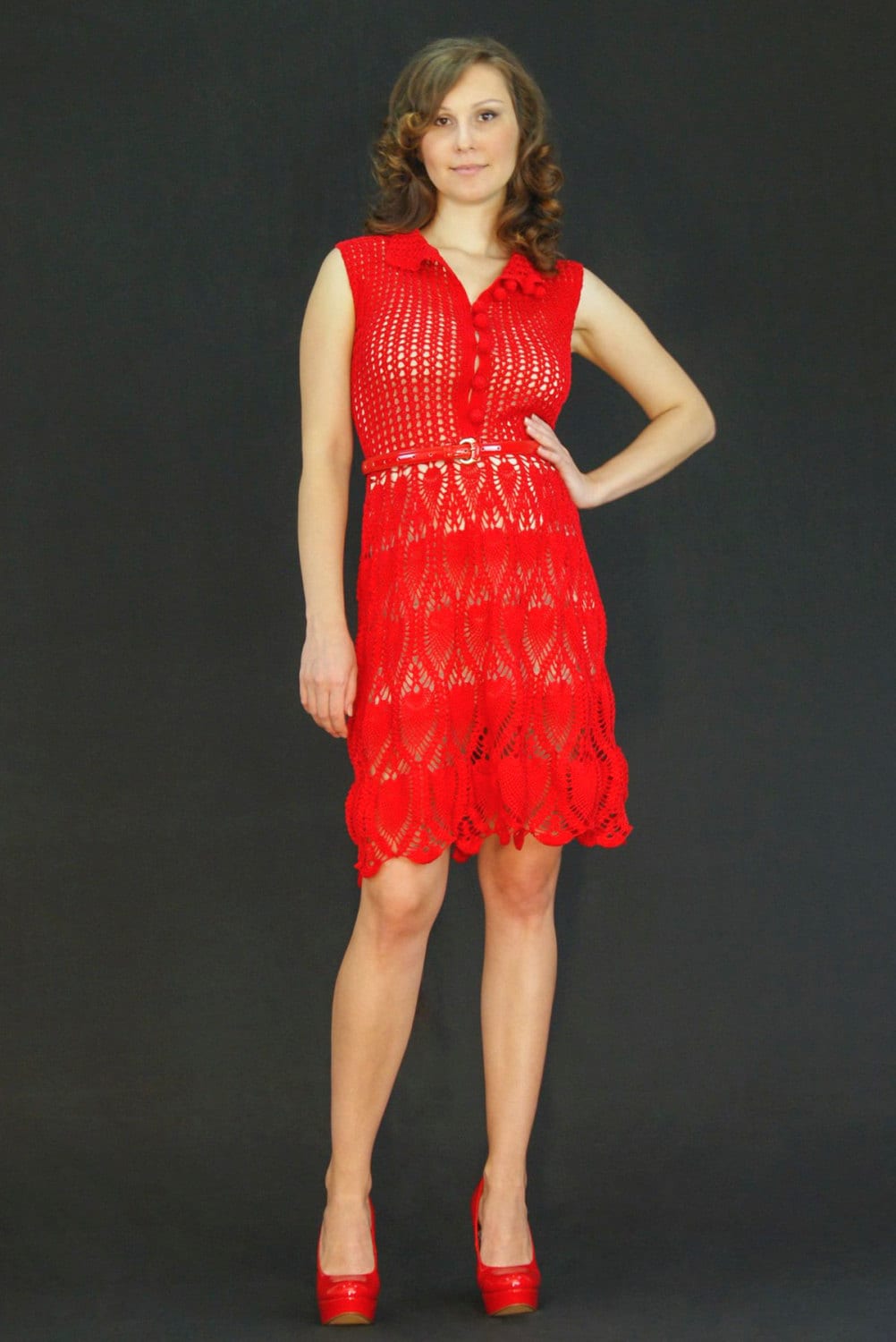 Red Exclusive Crochet Dress - Fantasy Spring - Summer - Etsy