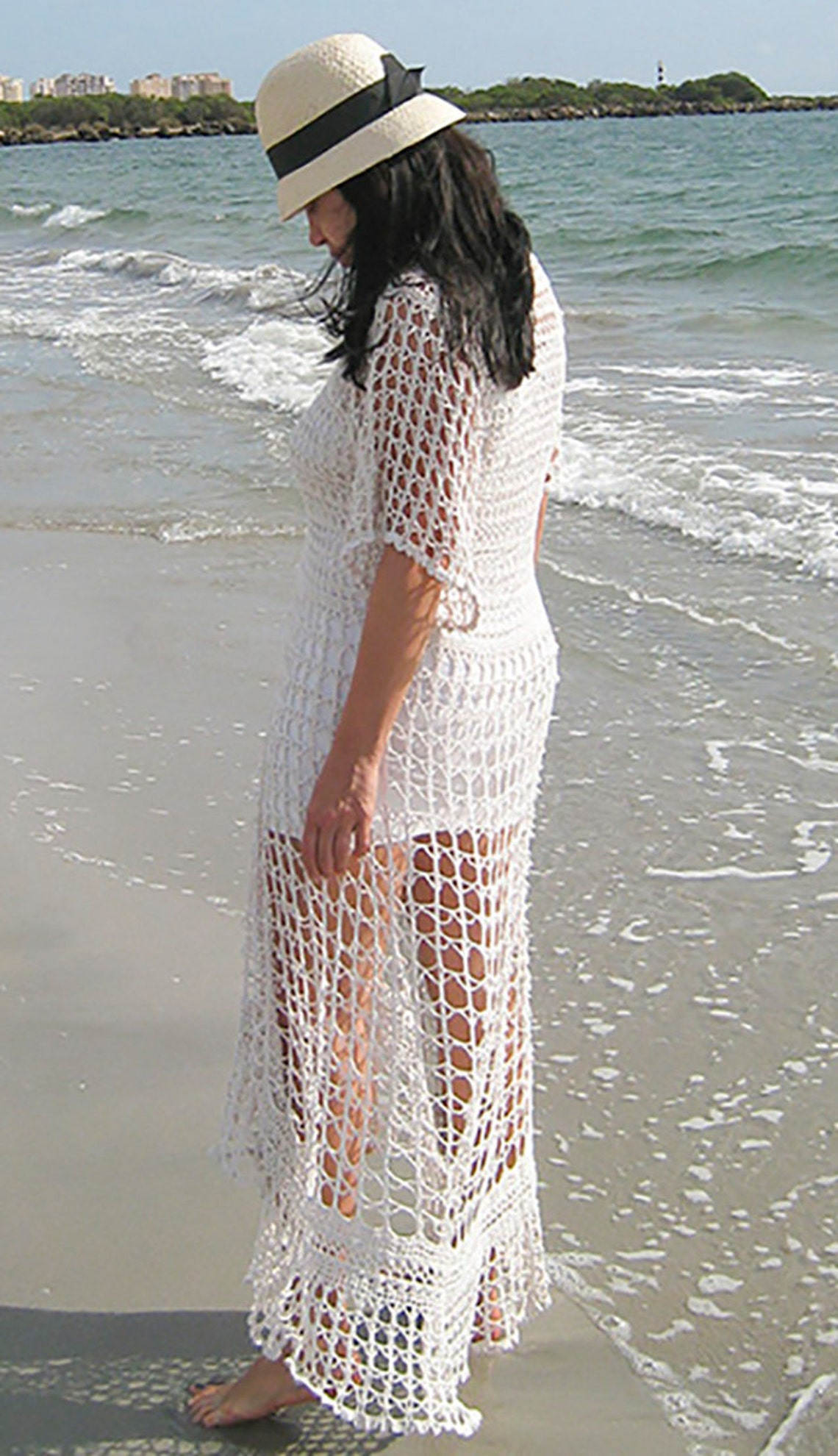 Exclusive Crochet Summer Dress, Beach Lace Dress, Crochet Lace Dress ...