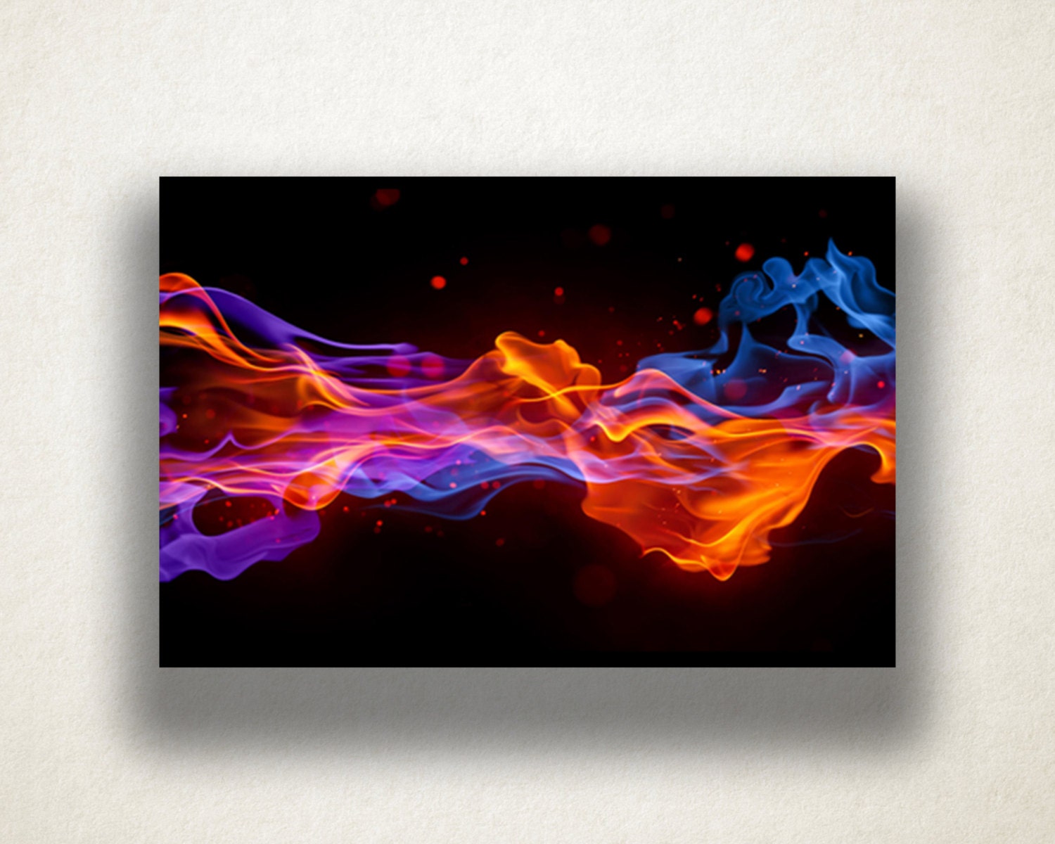 Abstract Flames Canvas Art Print Flame Wall Art Colorful | Etsy