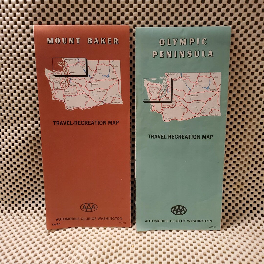 Pamphlet, 80s, AAA Maps Mt Baker Olympic Peninsula - Etsy