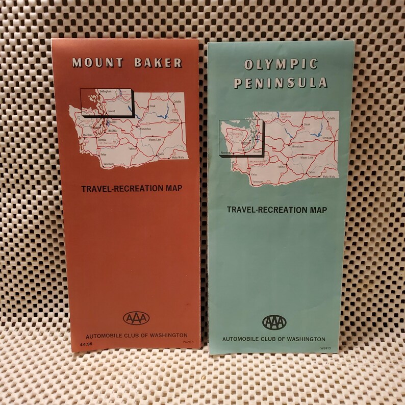 Pamphlet, 80s, AAA Maps Mt Baker Olympic Peninsula - Etsy