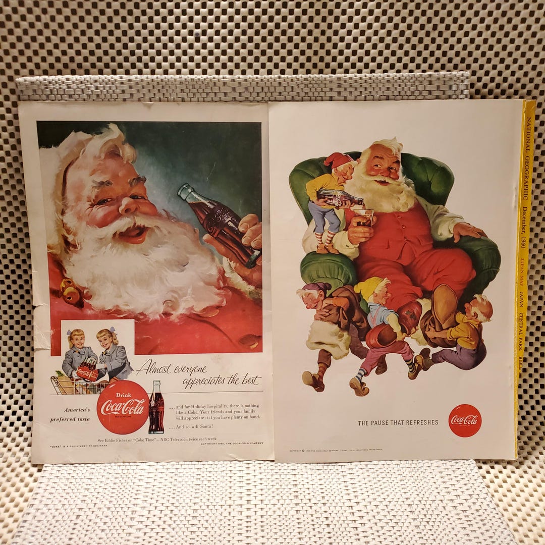 Vintage Santa Coke Ad Pages - Etsy