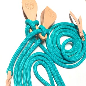 Yacht Rope Mecate Rein, Turquoise Rein, Slobber Straps, Clinician Rein ...