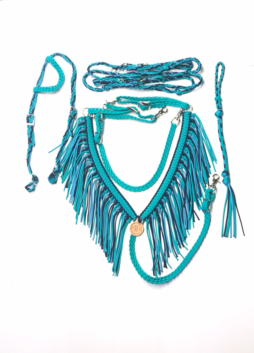Horse Tack Set Green Turquoise, Neon Turquoise, and Midnight Blue ...