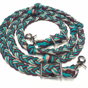 Custom Reins, Barrel Reins, Knotted Barrel Reins, Green Turquoise Reins ...
