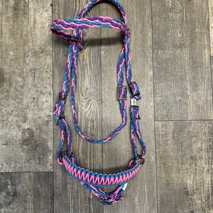 Bitless Bridle Pink, Lilac, and Turquoise. Pony, Large Pony, and Horse ...