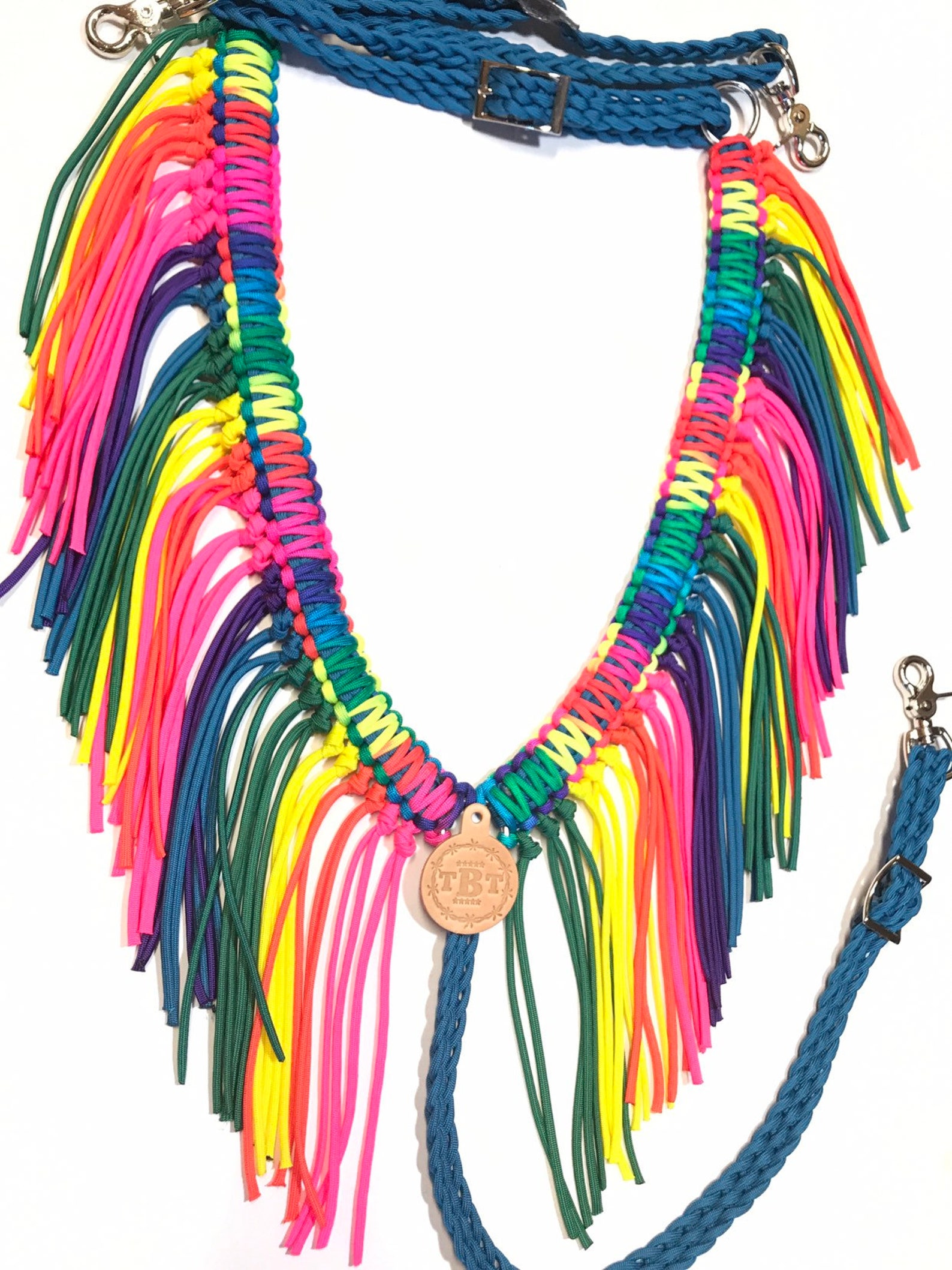 Rainbow Fringe Breast Collar Horse Tack - Etsy