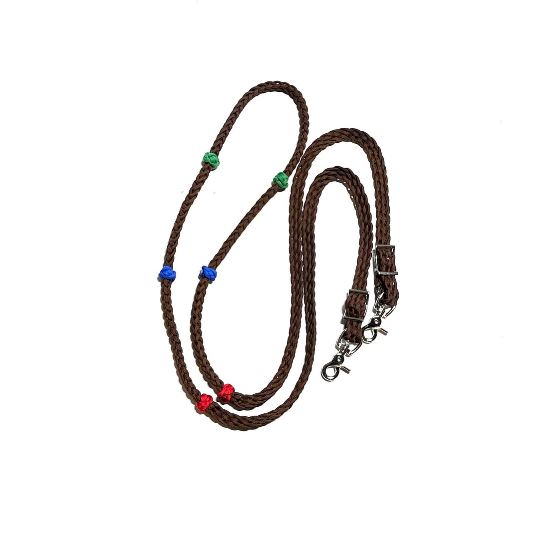 Brown Lesson Reins With Rainbow Colored Knots in Pony and Horse Size - Etsy