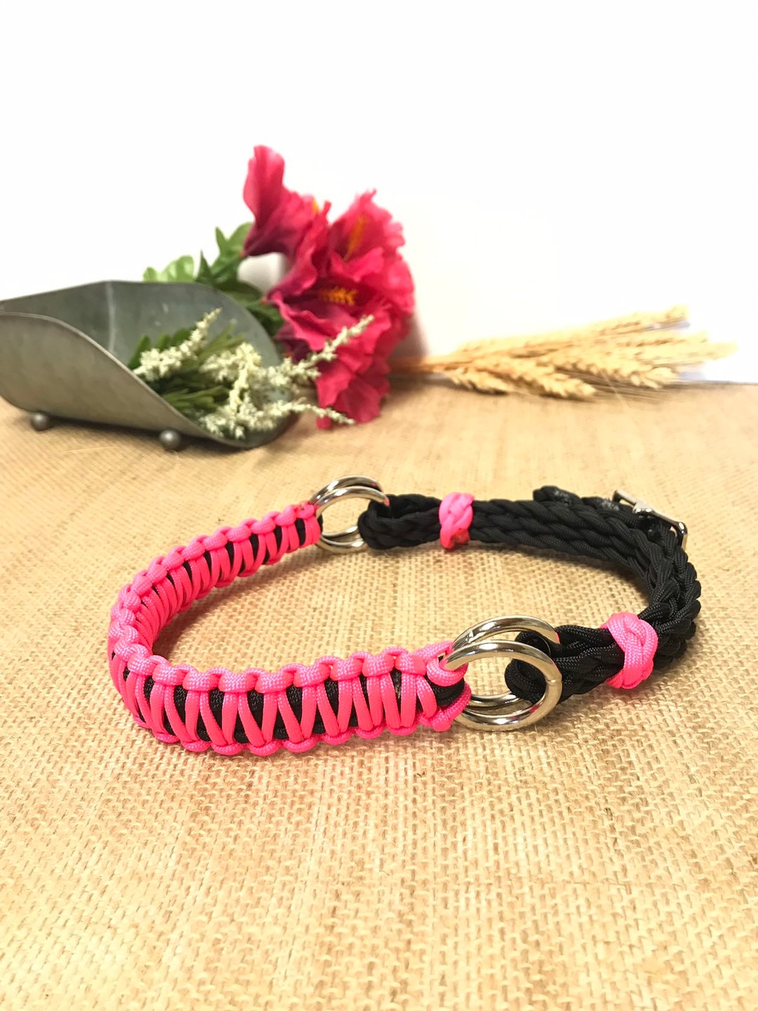 Side Pull Hackamore Hot Pink and Black Mini to Draft Size ...black OR ...