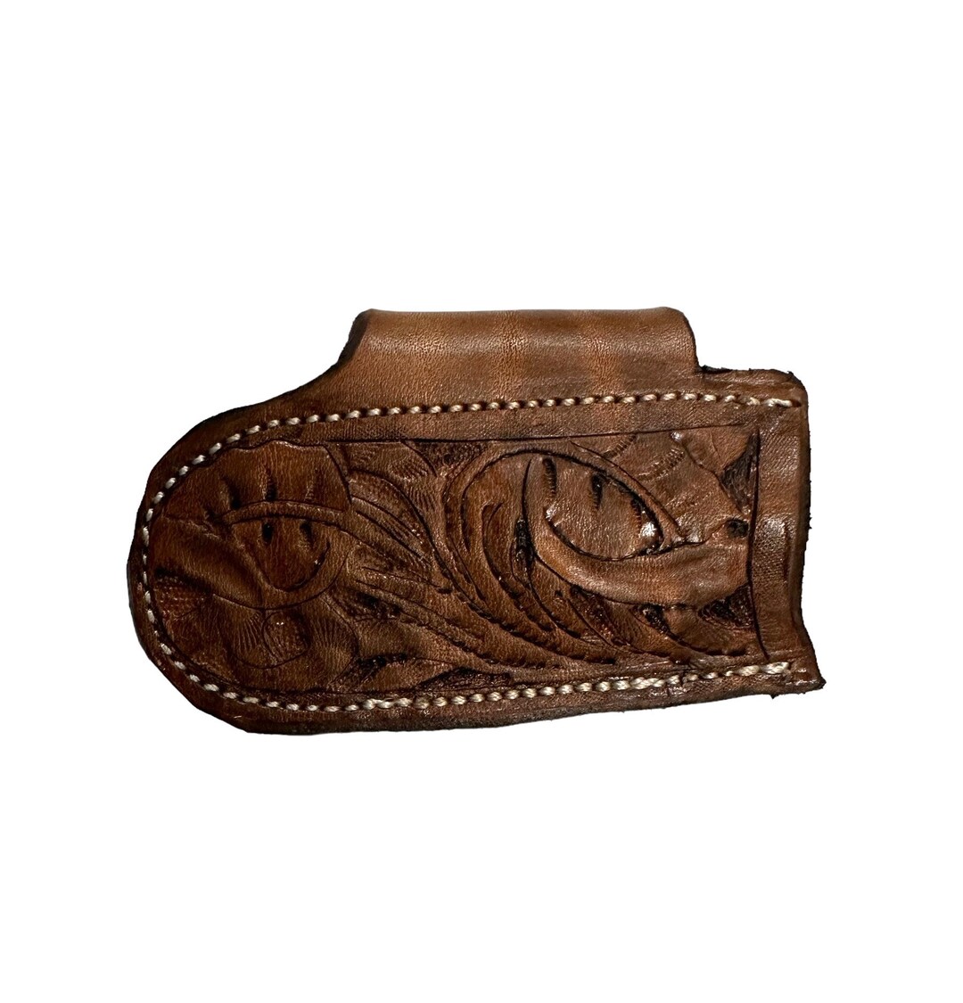 Horizontal Pocket Knife Sheath Leather Tooled - Etsy