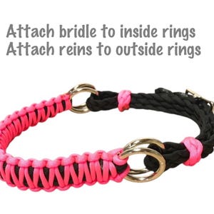 Side Pull Hackamore Hot Pink and Black Mini to Draft Size ...black OR ...
