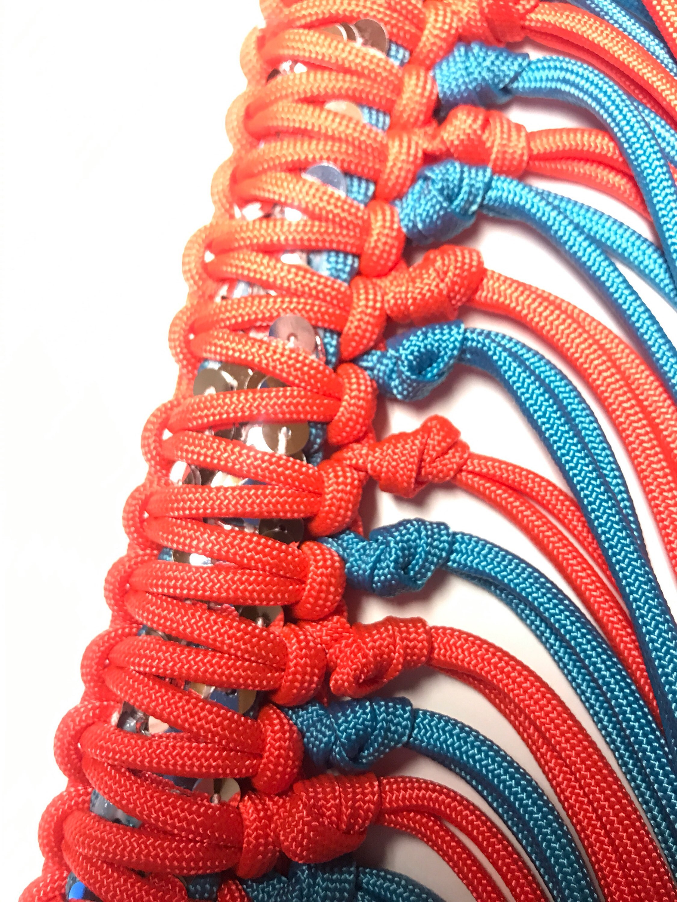 Orange and turquoise Custom Paracord fringe tack set Fringe | Etsy