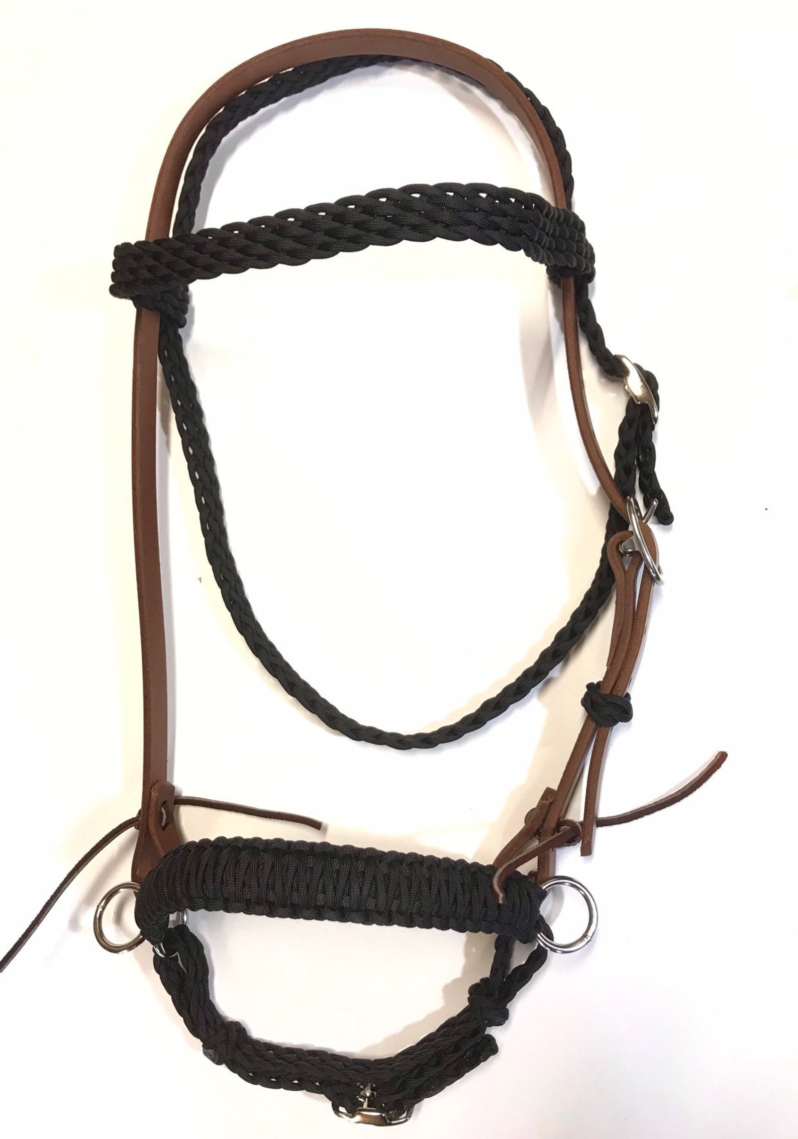 Bitless Bridle Horse Size Leather and Paracord...also a Horse Bridle ...
