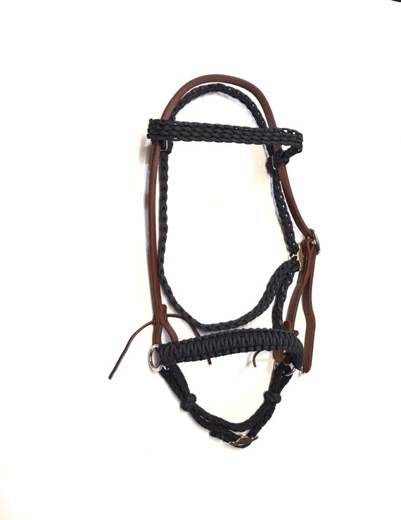 Bitless Bridle Horse Size Leather and Paracord...also a Horse | Etsy