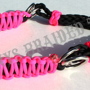 Side Pull Hackamore Hot Pink and Black Mini to Draft Size ...black OR ...